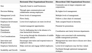 Horizontal (Flat) vs Hierarchical (Tall) Organizational Structure ...