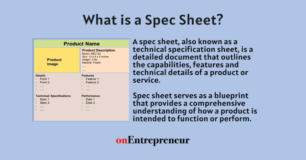 What is a Spec Sheet? Product Specification Template